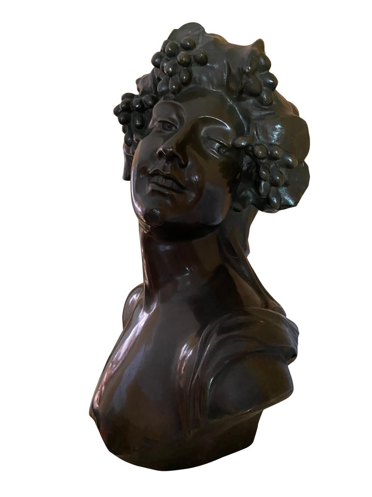 Bronze Bust of Bacchus the God of Wine and Intoxication, 19th Century ...