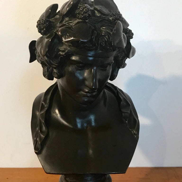 Bronze Bust of Young Bacchus, Attributed to F. Barbedienne at 1stDibs