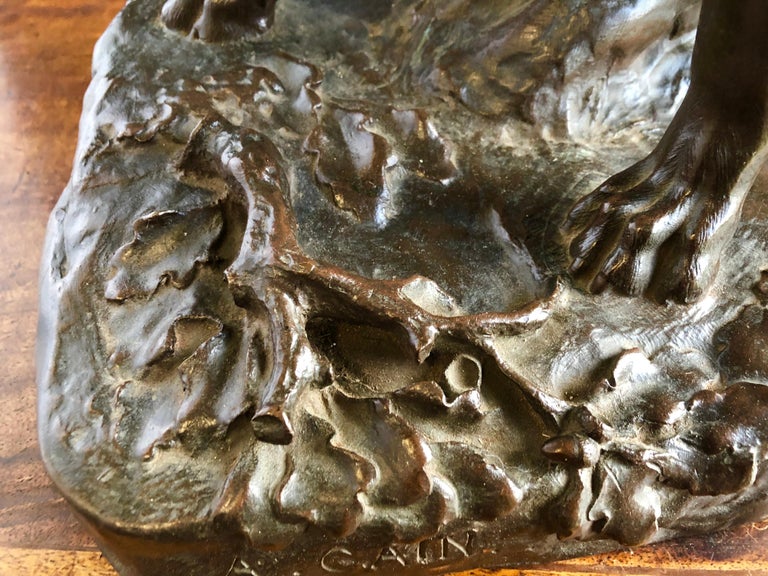 Bronze by Augustus Cain, Hunting Dog, 19th Century at 1stDibs