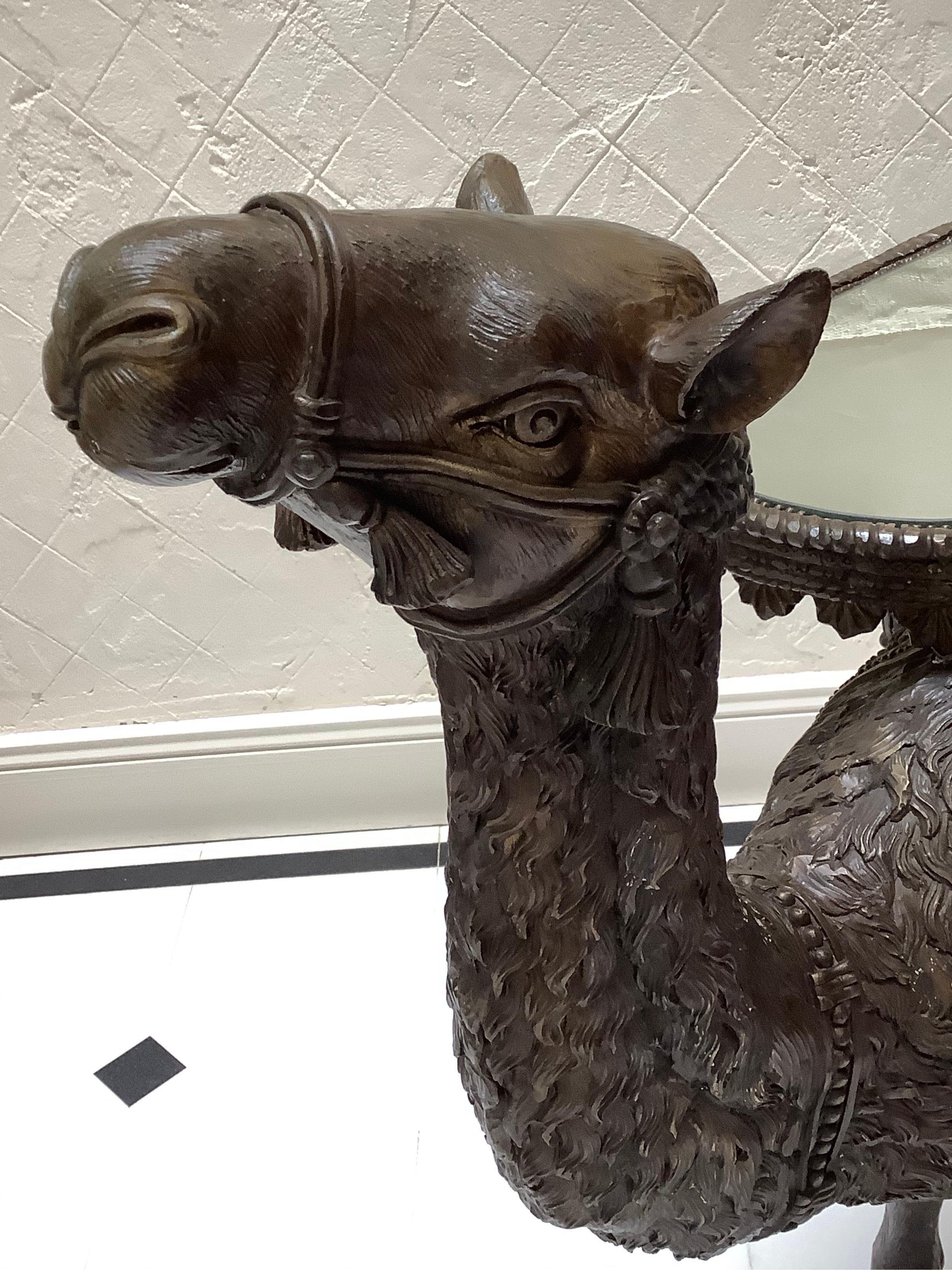 Bronze Camel Sculpture Accent Cocktail Table For Sale at 1stDibs