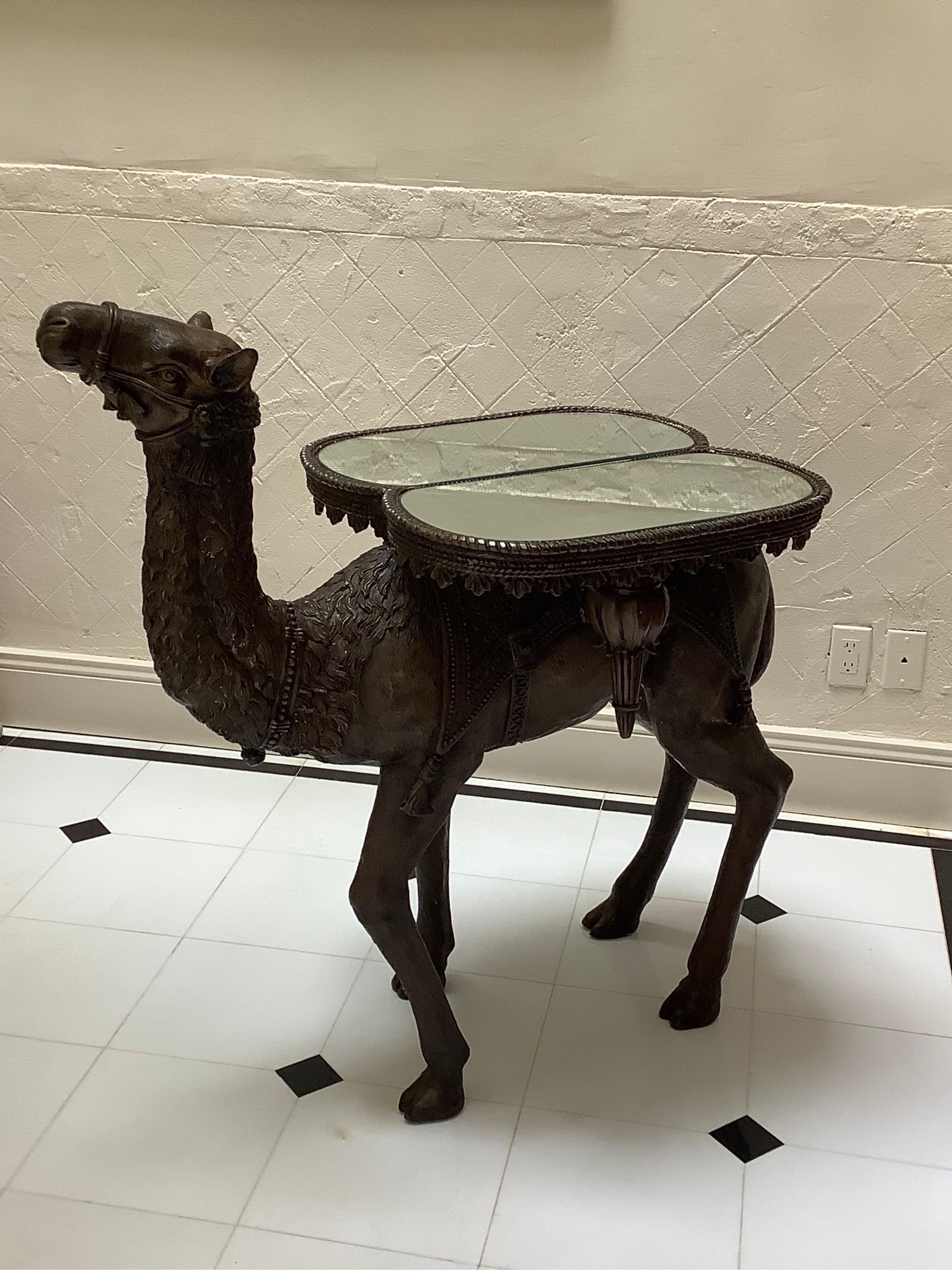 Bronze Camel Sculpture Accent Cocktail Table For Sale at 1stDibs