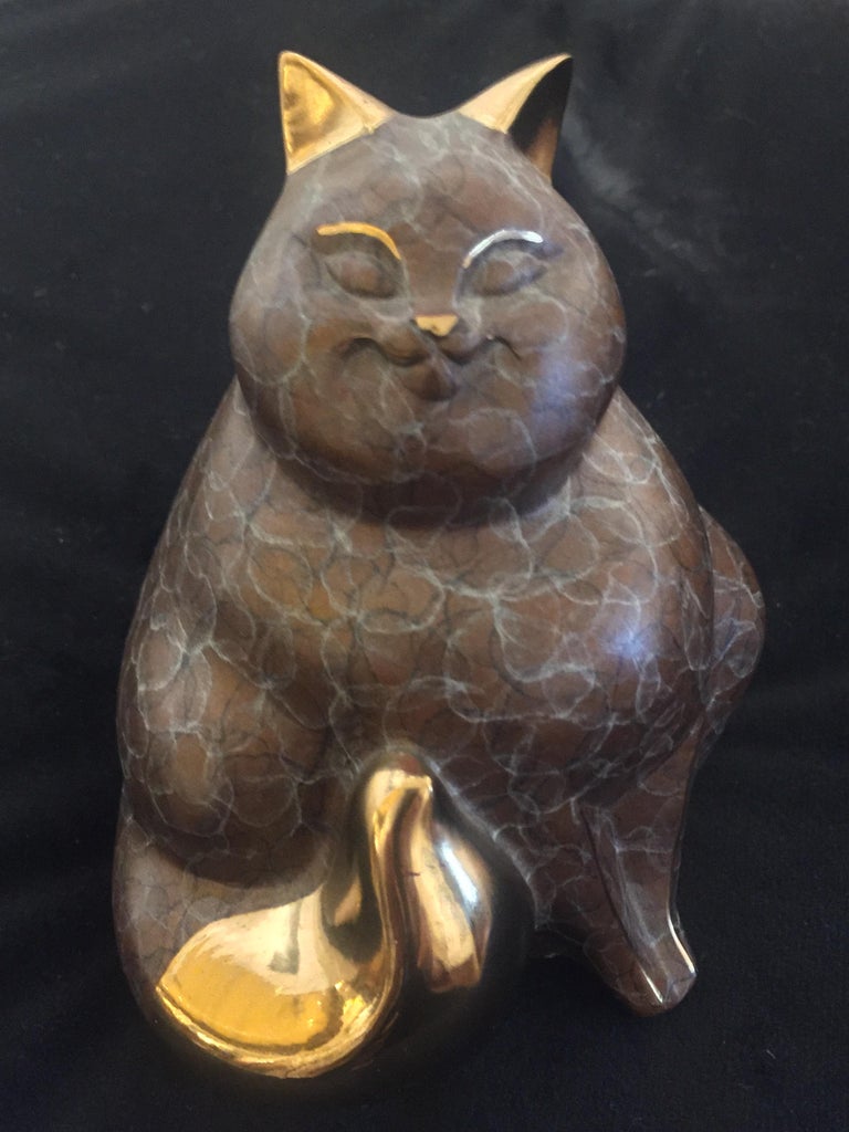 Bronze Cat Sculpture by Alexander Danel 443/1200 at 1stDibs