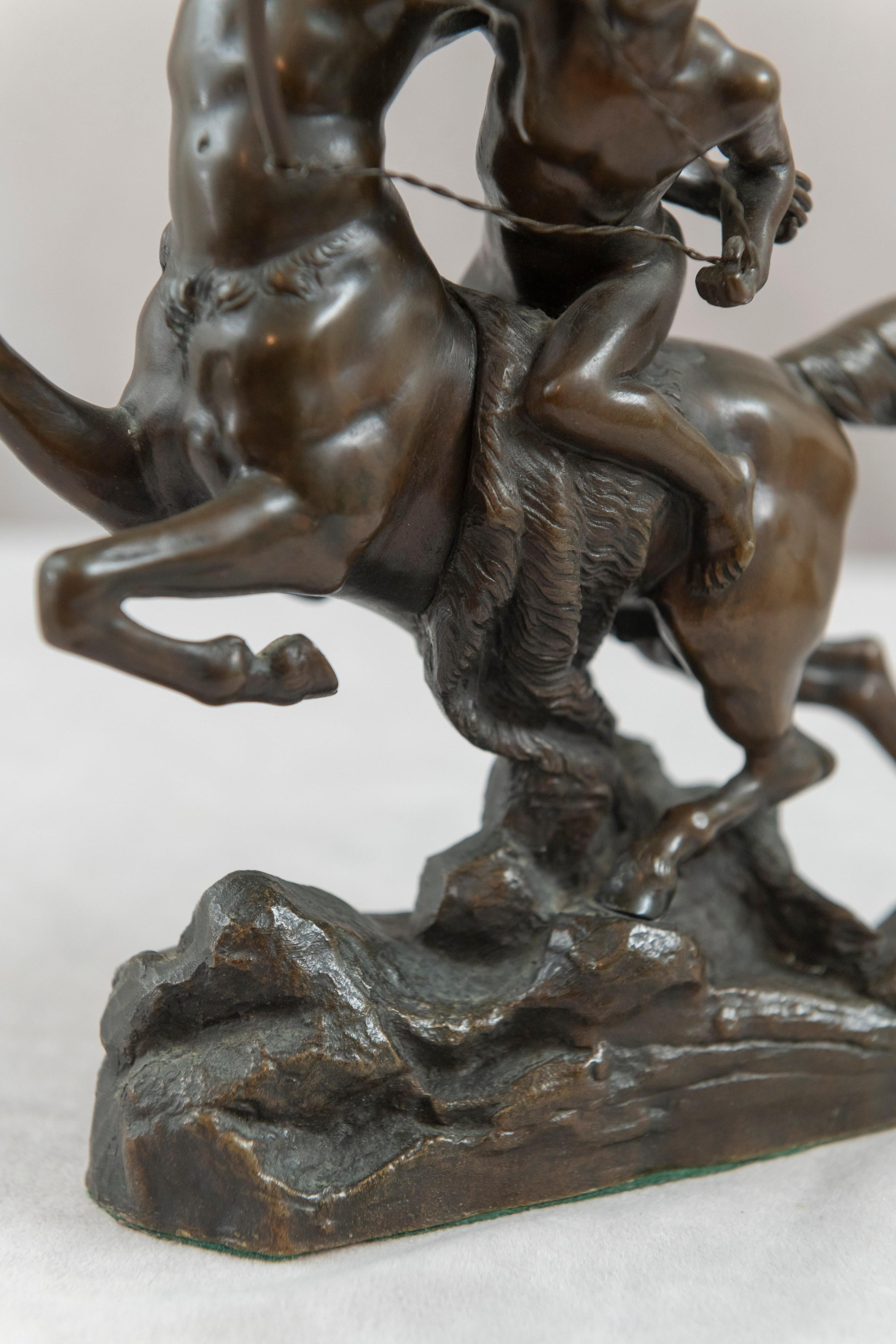 Bronze Centaur w/Achilles, French, ca. 1890, "The Education of Achilles ...