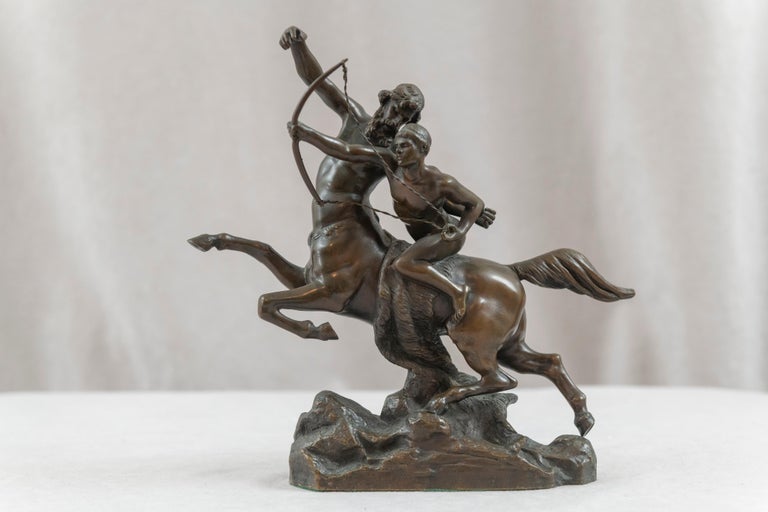 Bronze Centaur w/Achilles, French, ca. 1890, "The Education of Achilles ...