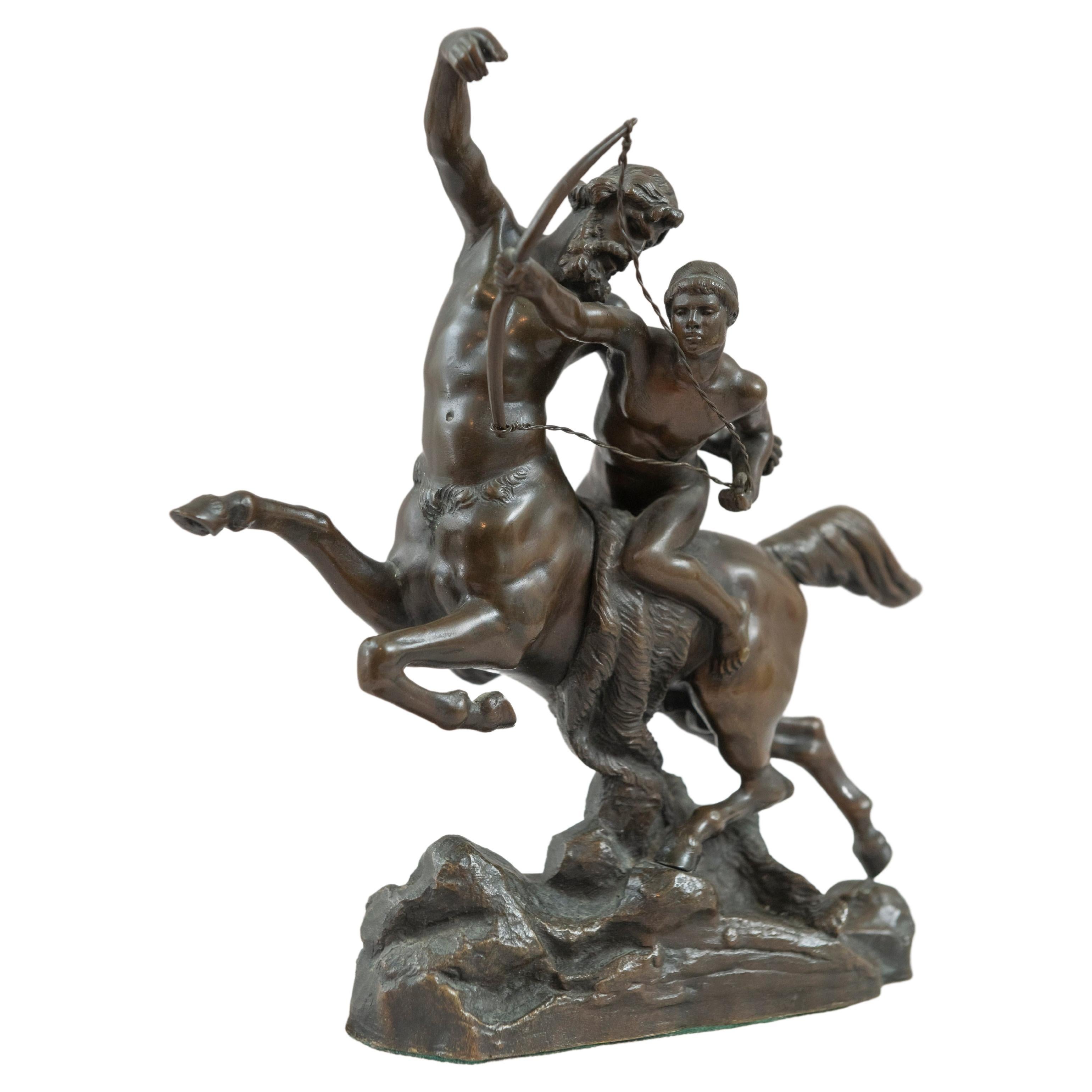 Bronze Centaur w/Achilles, French, ca. 1890, "The Education of Achilles ...