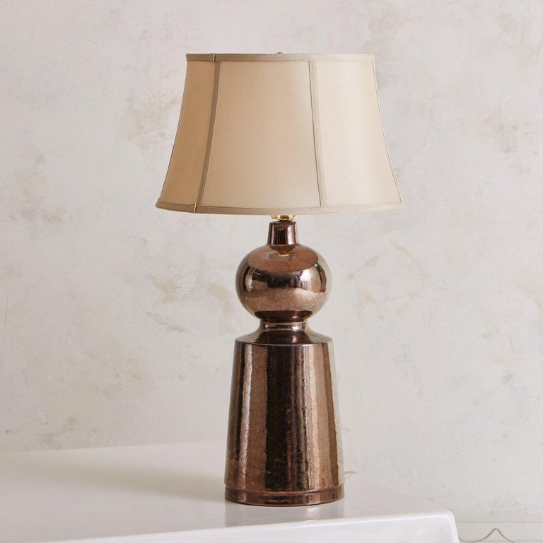 Bronze Ceramic Table Lamp, France 20th Century at 1stDibs