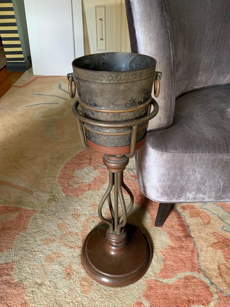 Bronze Champagne Bucket on Stand at 1stDibs | bronze ice bucket