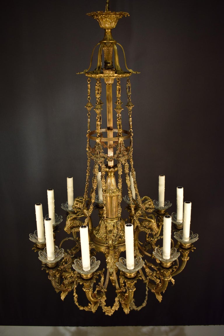 Bronze Chandelier For Sale at 1stDibs