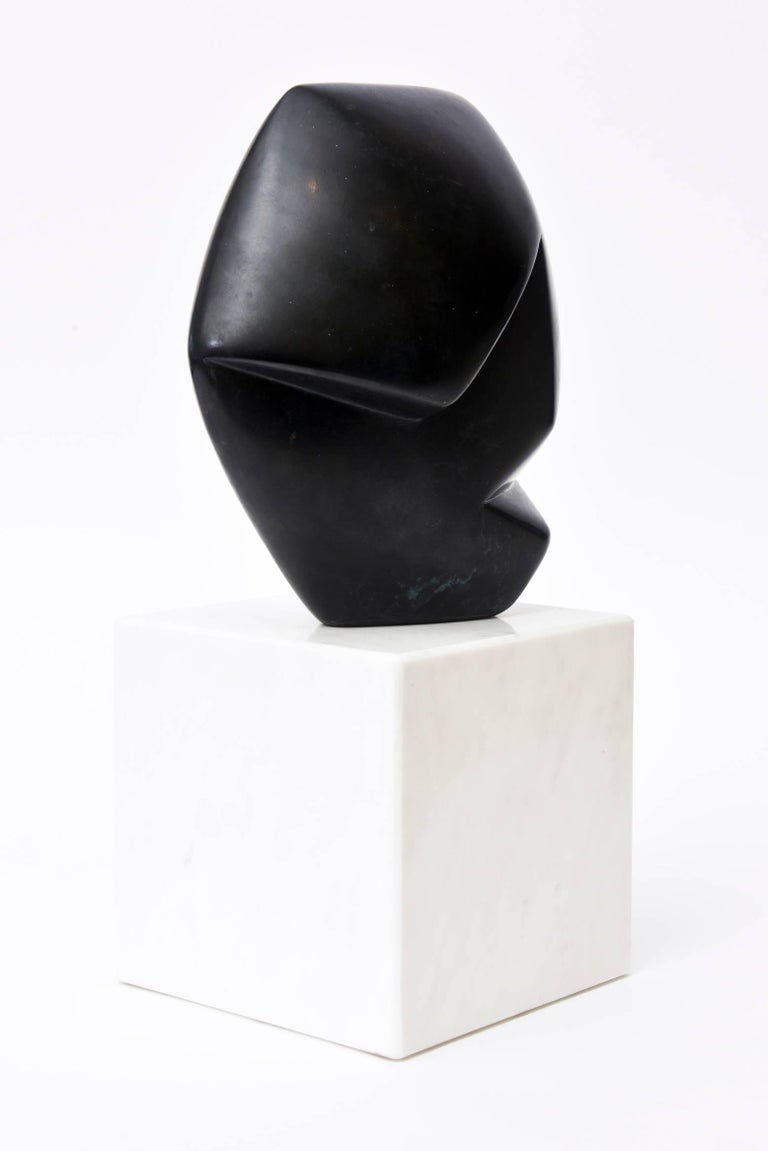 Bronze Cubist Sculpture on White Carrara Marble Base at 1stDibs