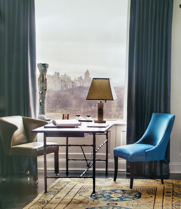 Bronze Desk with Black or Brown Leather Wrapped Top For Sale at 1stDibs