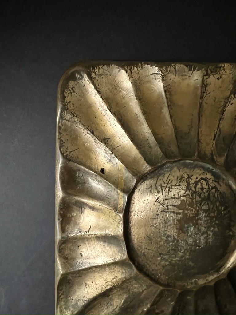 Bronze Door Handle with Raised Sunburst Design, 20th Century, European ...