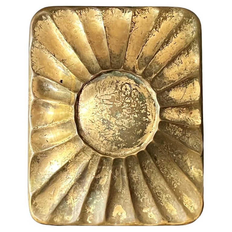 Bronze Door Handle with Raised Sunburst Design, 20th Century, European ...