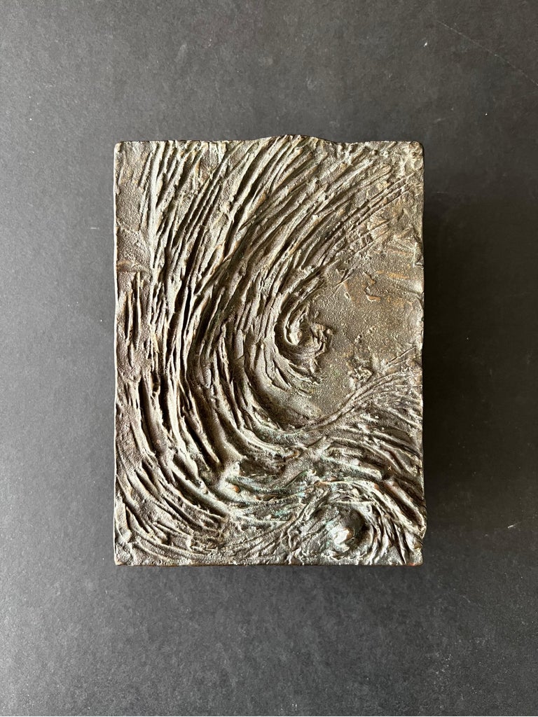 Bronze Door Handle with Textured Wave Design, 20th Century, European ...