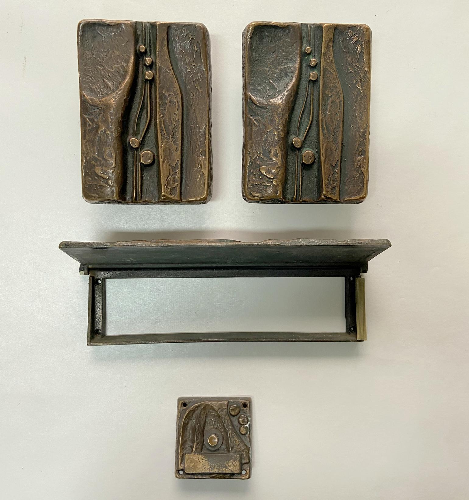 Architectural Bronze Push Pull Door Handles, Letterbox and Bell with ...