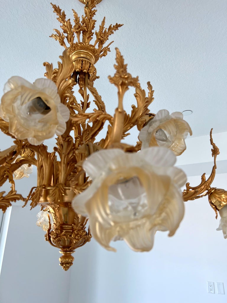 Bronze Dore Chandelier by Myran Allan For Sale at 1stDibs