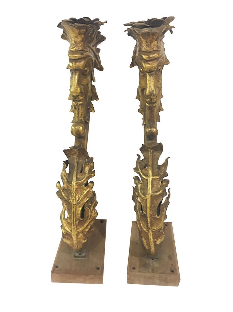 Bronze Dore Faces, A Pair For Sale at 1stDibs