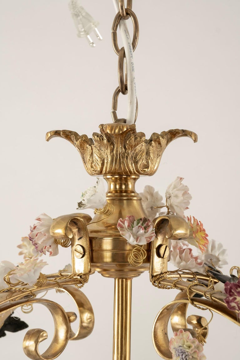 Bronze Dore Louis XV Style Floral Lantern For Sale at 1stDibs