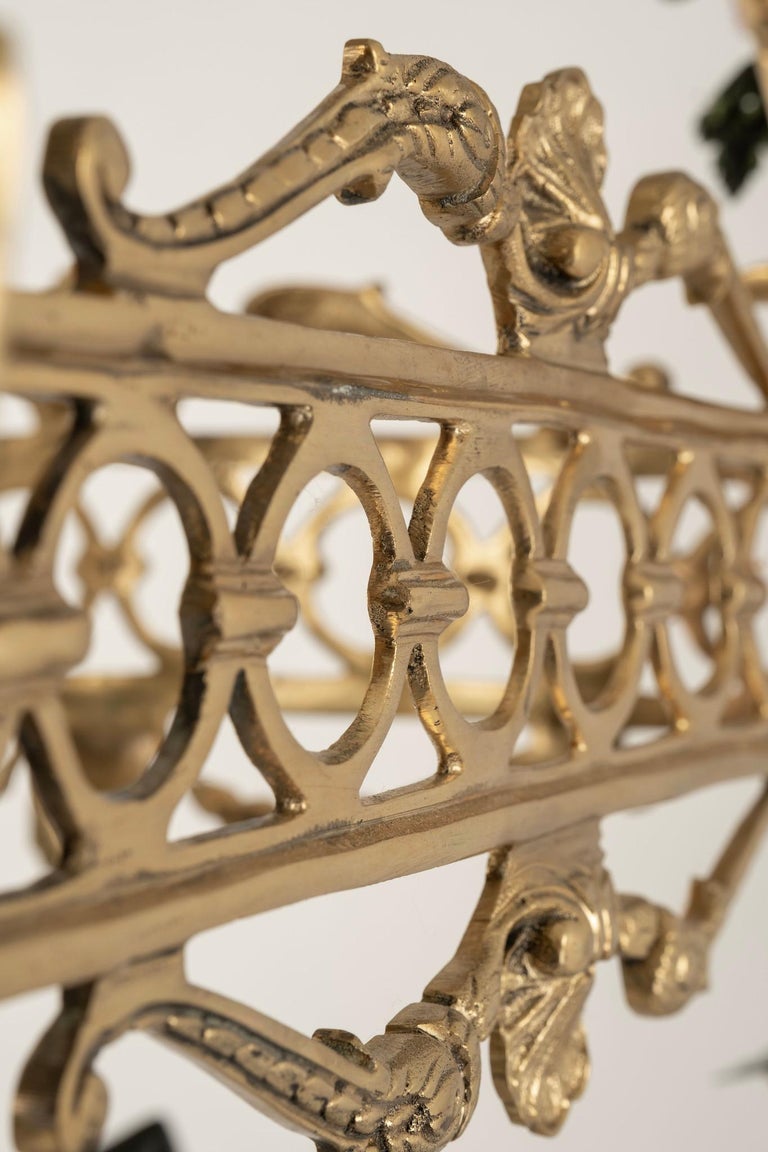 Bronze Dore Louis XV Style Floral Lantern For Sale at 1stDibs