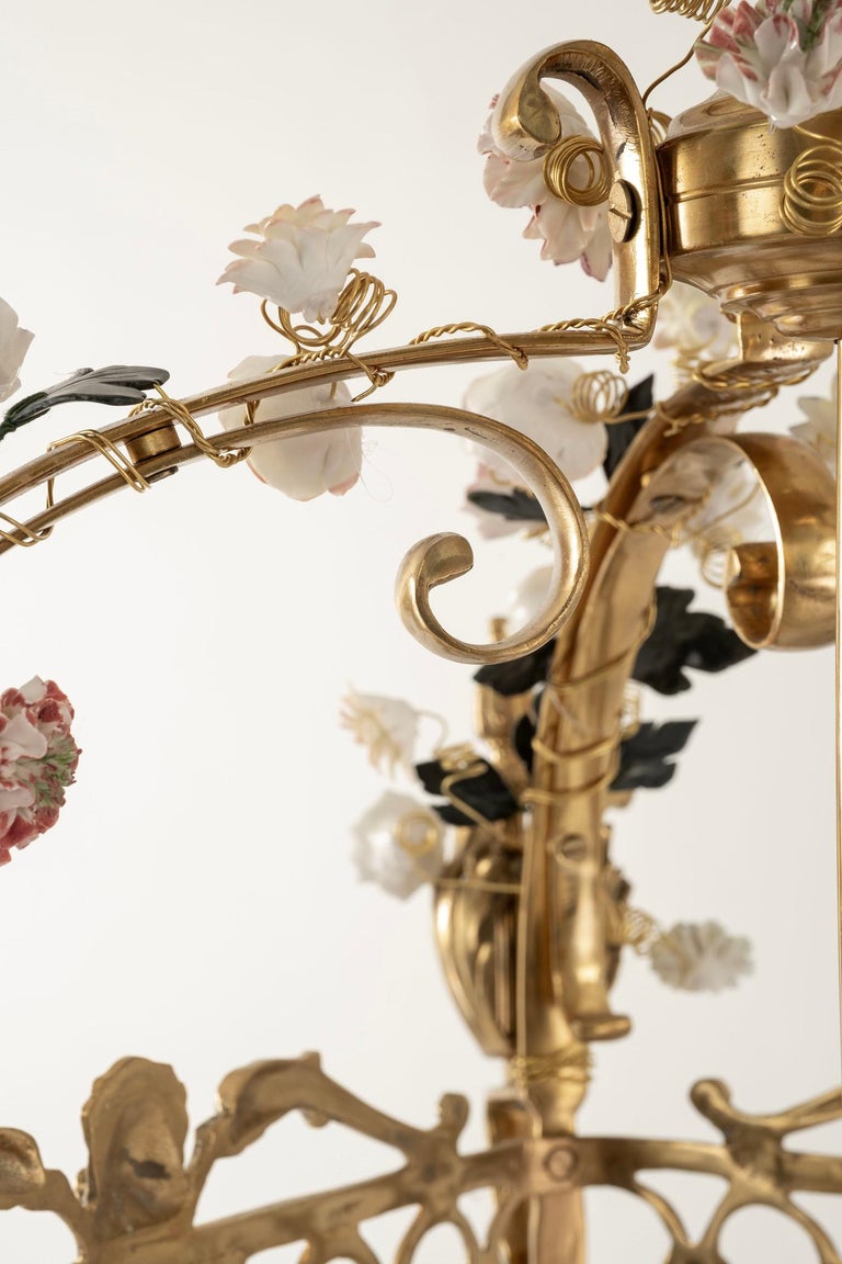 Bronze Dore Louis XV Style Floral Lantern For Sale at 1stDibs