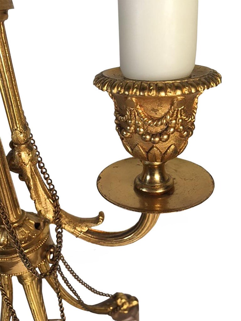 Bronze Doré Louis XVI Style Candelabra, A Pair For Sale at 1stDibs