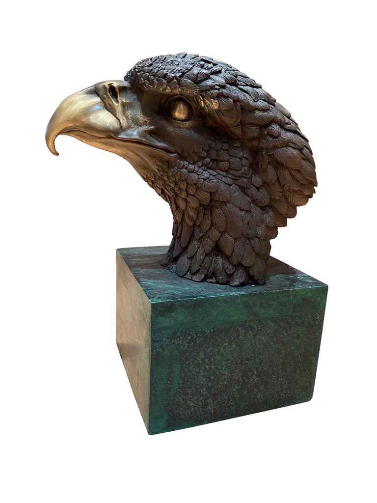 Bronze Eagle Head Sculpture, 20th Century For Sale at 1stDibs