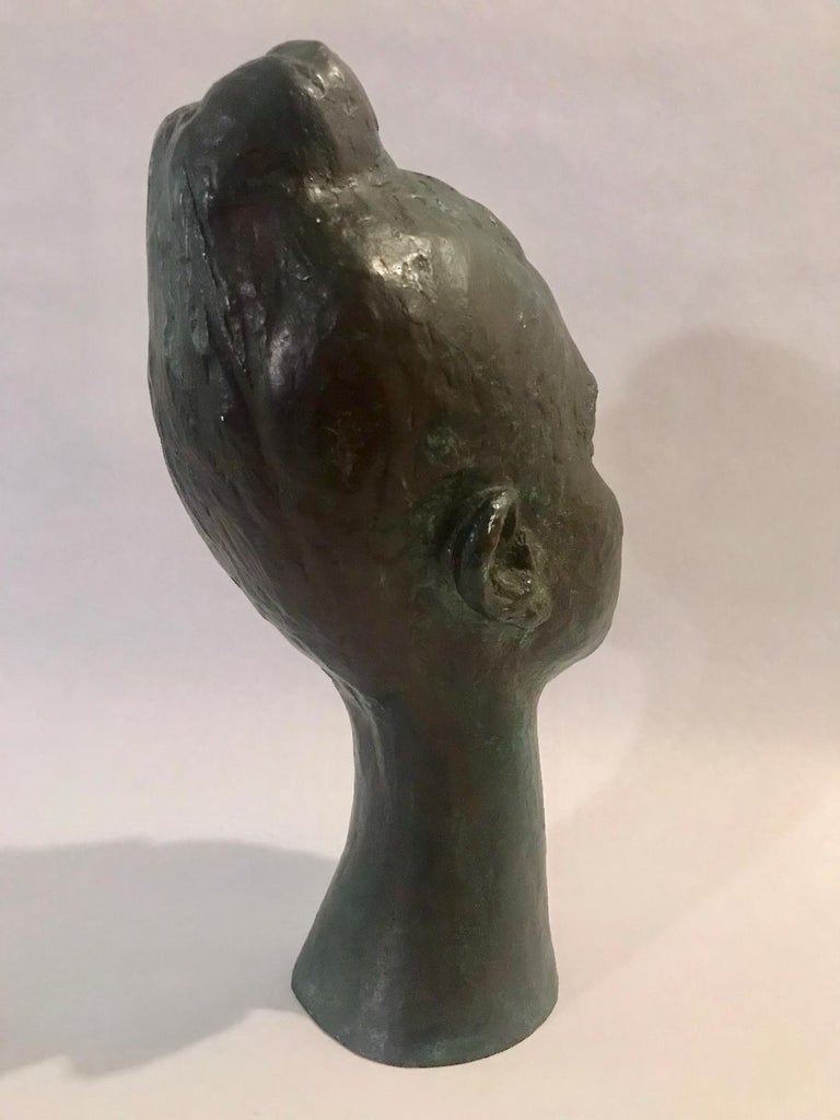 Bronze Female Portrait Head Bust Sculpture For Sale at 1stDibs