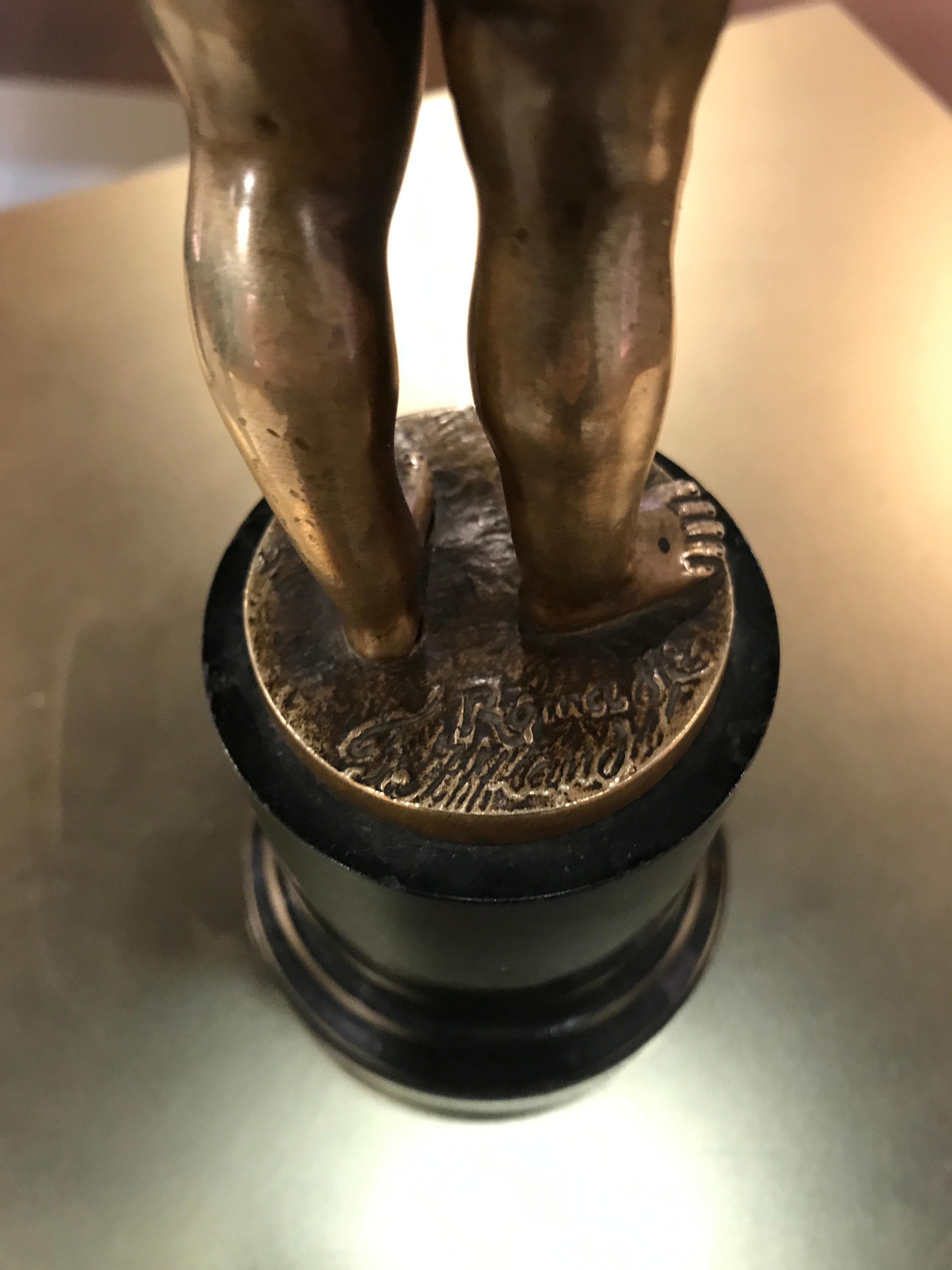 Bronze Figure a Boy by Franz Iffland "Personification of Art" at 1stDibs