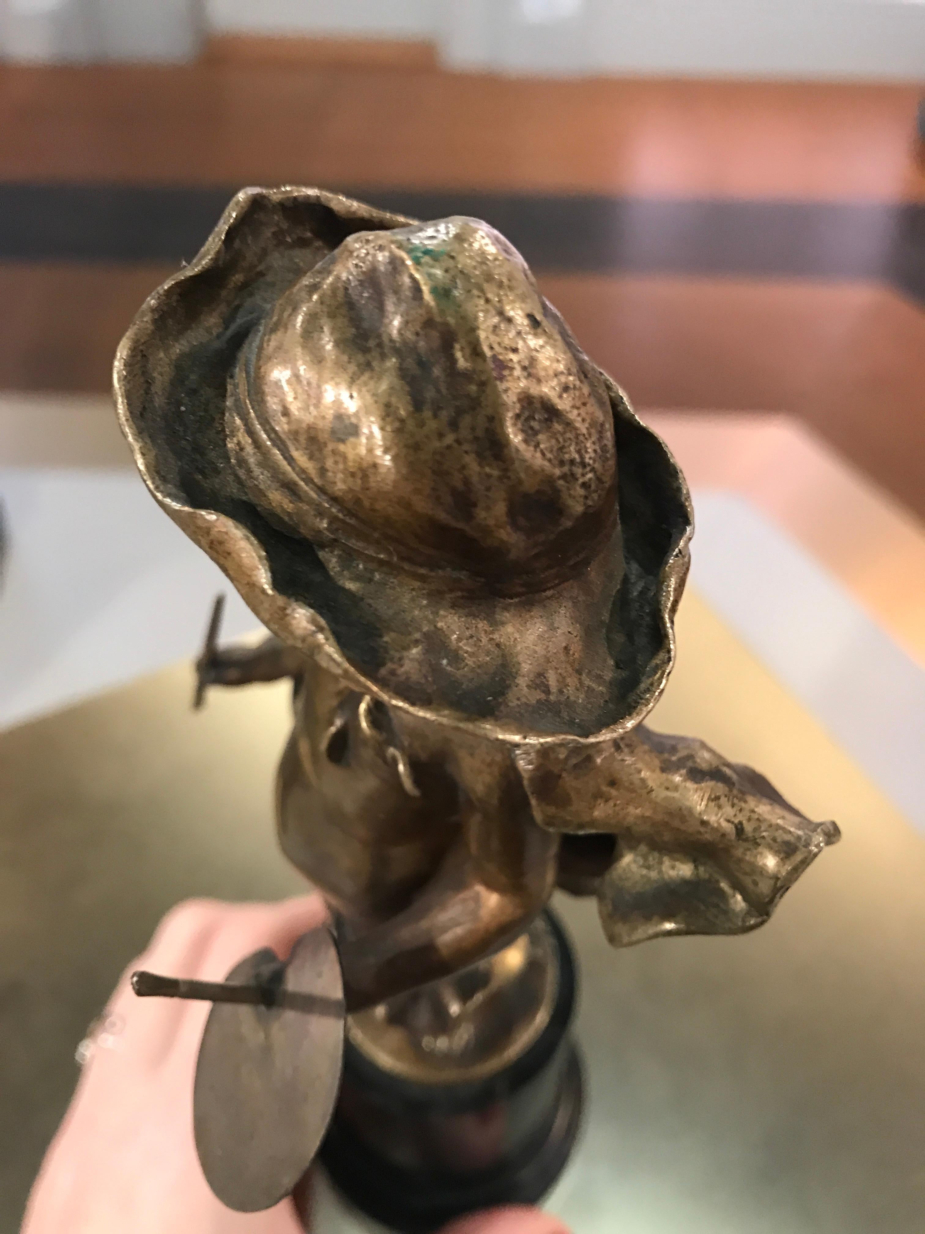 Bronze Figure a Boy by Franz Iffland "Personification of Art" at 1stDibs