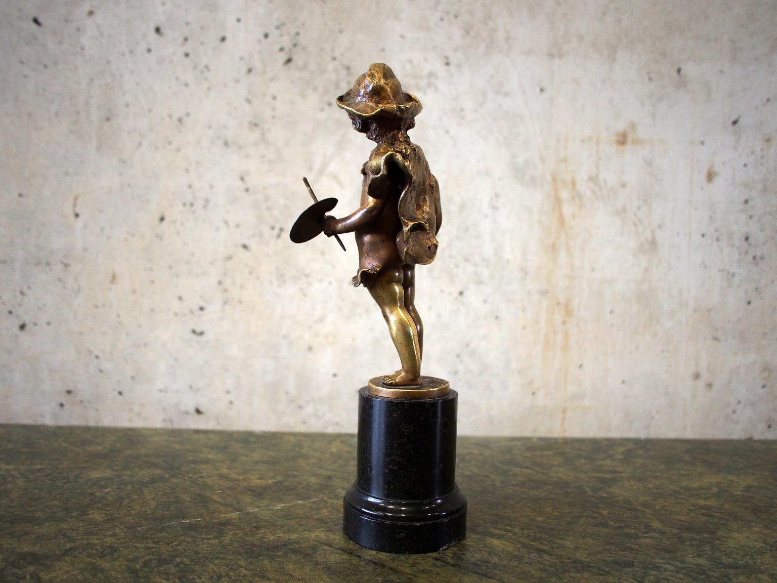 Bronze Figure a Boy by Franz Iffland "Personification of Art" at 1stDibs