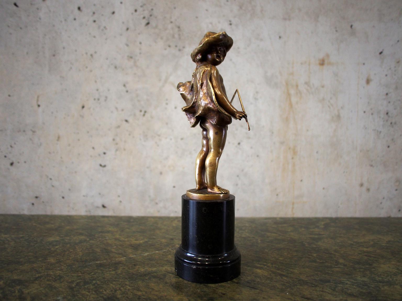Bronze Figure a Boy by Franz Iffland "Personification of Art" at 1stDibs