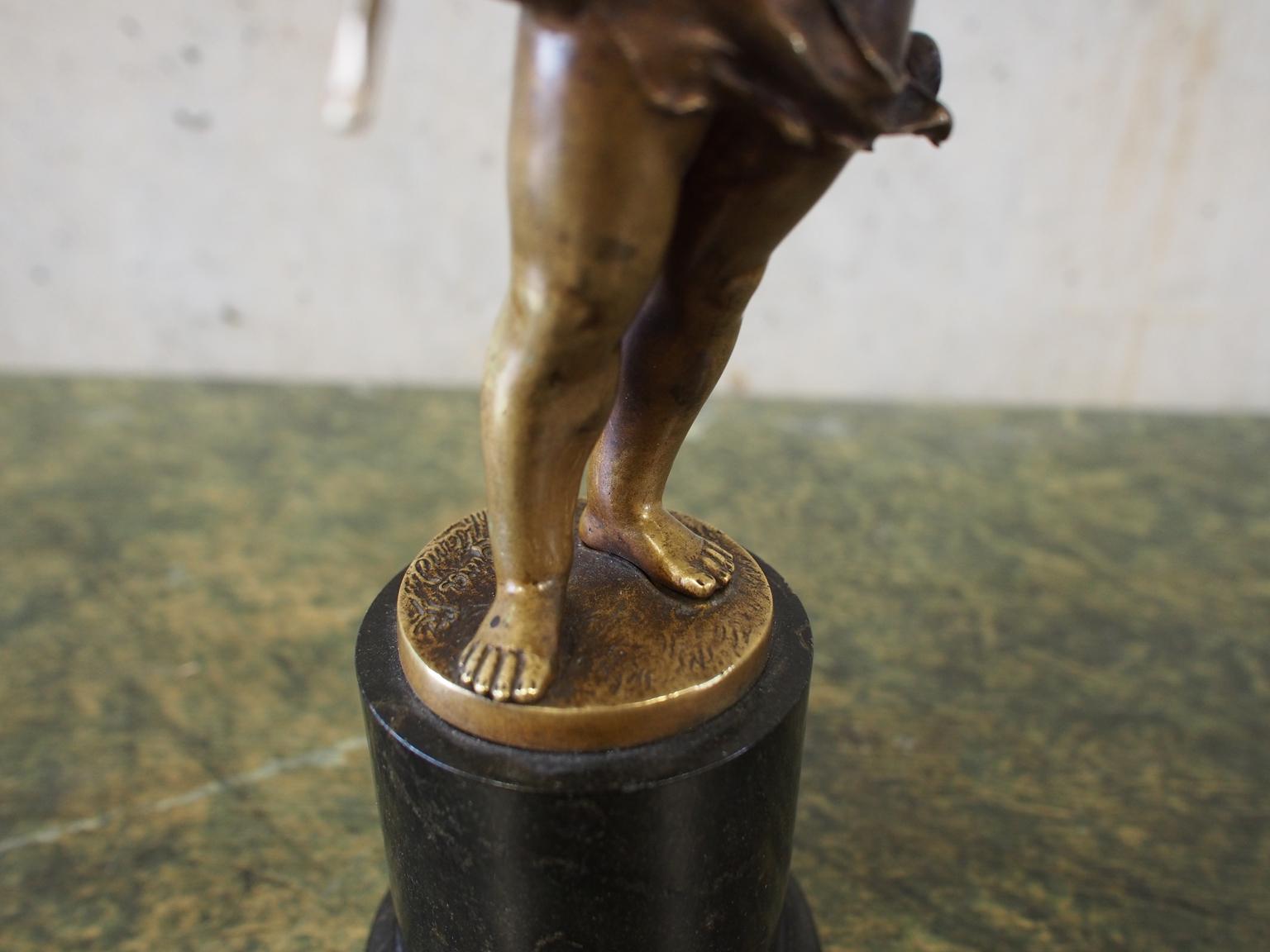 Bronze Figure a Boy by Franz Iffland "Personification of Art" at 1stDibs