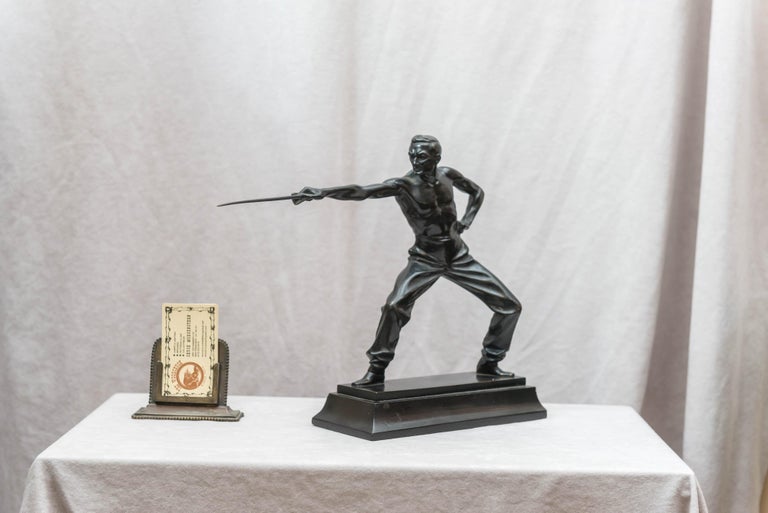 Bronze Figure of a Fencer, Artist Signed, German, Art Deco Period at ...