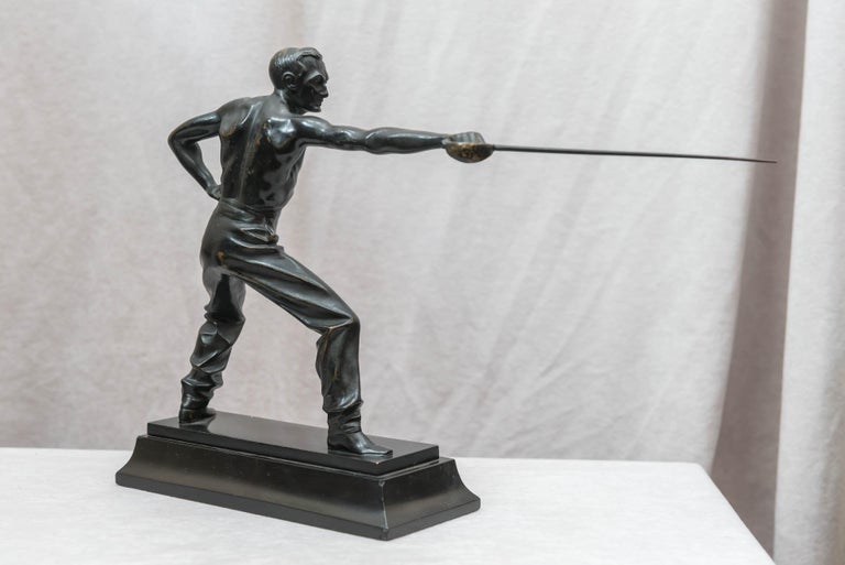 Bronze Figure of a Fencer, Artist Signed, German, Art Deco Period at ...