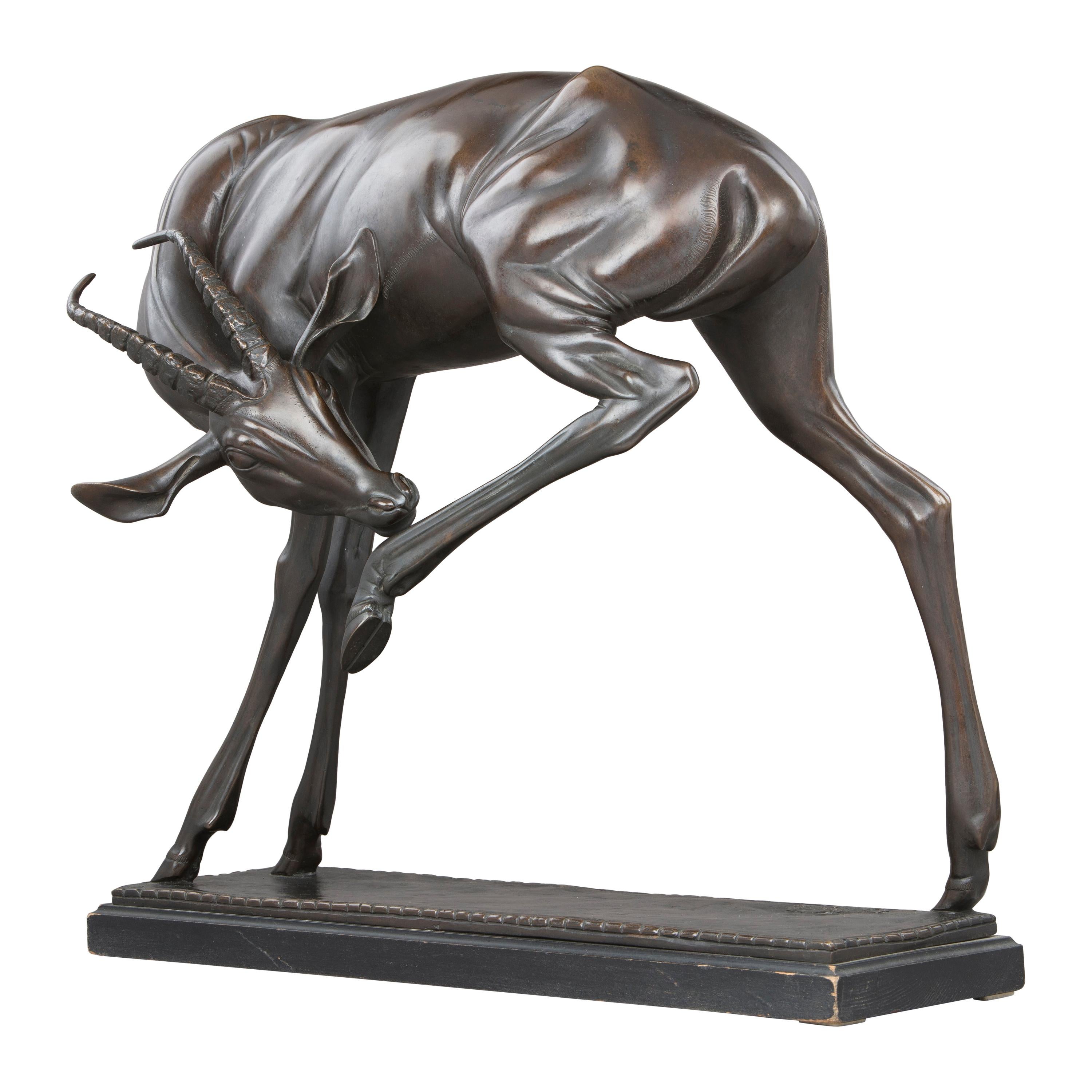 Cast Bronze Antelope, circa 1935 For Sale at 1stDibs
