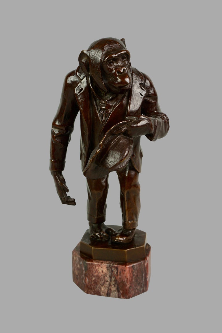 Joseph Franz Pallenberg (German 1882-1946) Signed Bronze of Chimpanzee ...