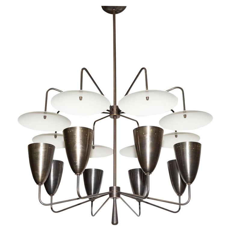 Bronze Finish Reflector Shade Chandelier by Marcelo Bessa For Sale at ...