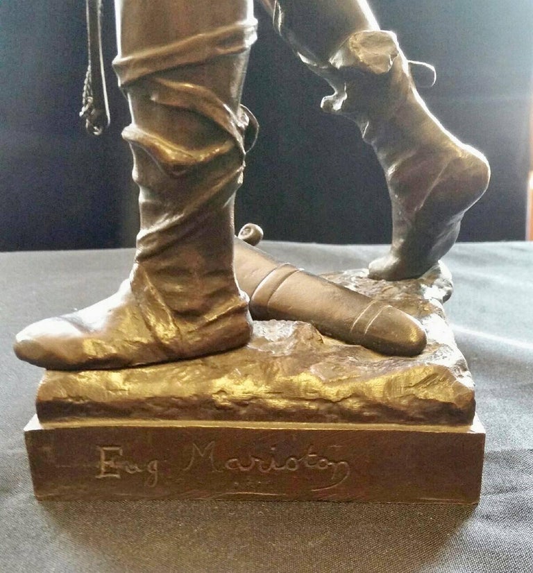 Bronze French "Vainqueur" Sculpture by Eugene Marioton at 1stDibs ...