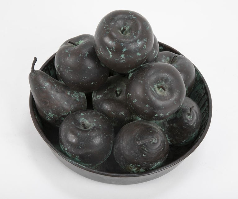 Bronze Fruit Bowl Centerpiece Signed Rhonda Roland Shearer, 1984 For ...