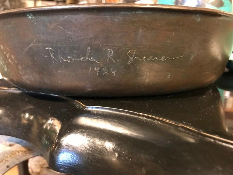 Bronze Fruit Bowl Centerpiece Signed Rhonda Roland Shearer, 1984 For ...