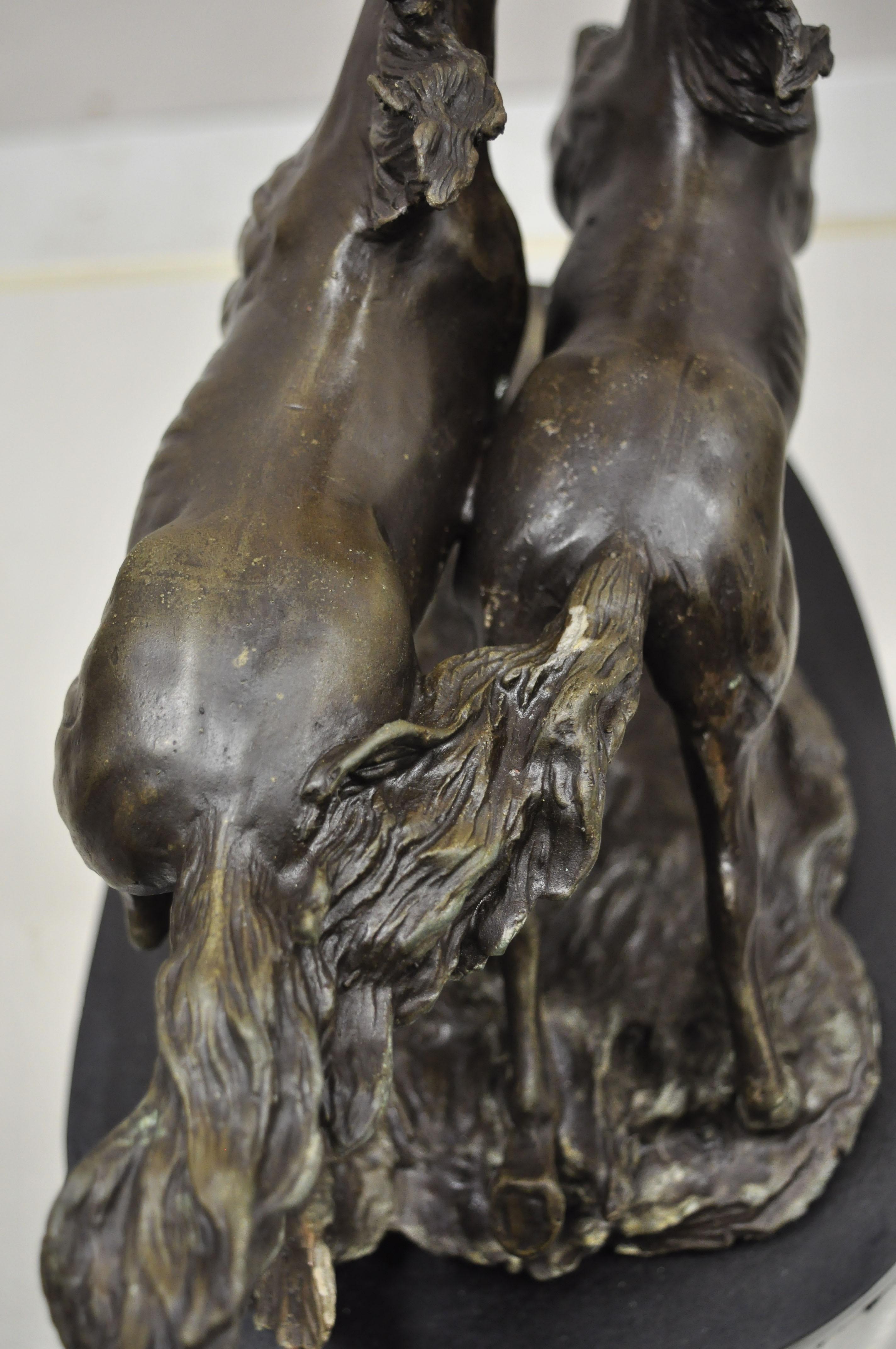 Bronze Galloping Running Horses 9" Statue Sculpture on Marble Base 'A ...