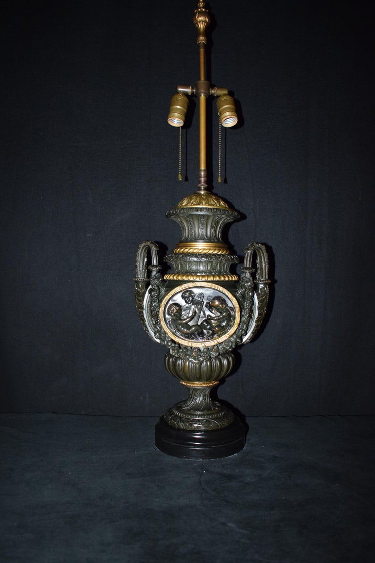 Bronze and Gilt Bronze Lamp Base For Sale at 1stDibs