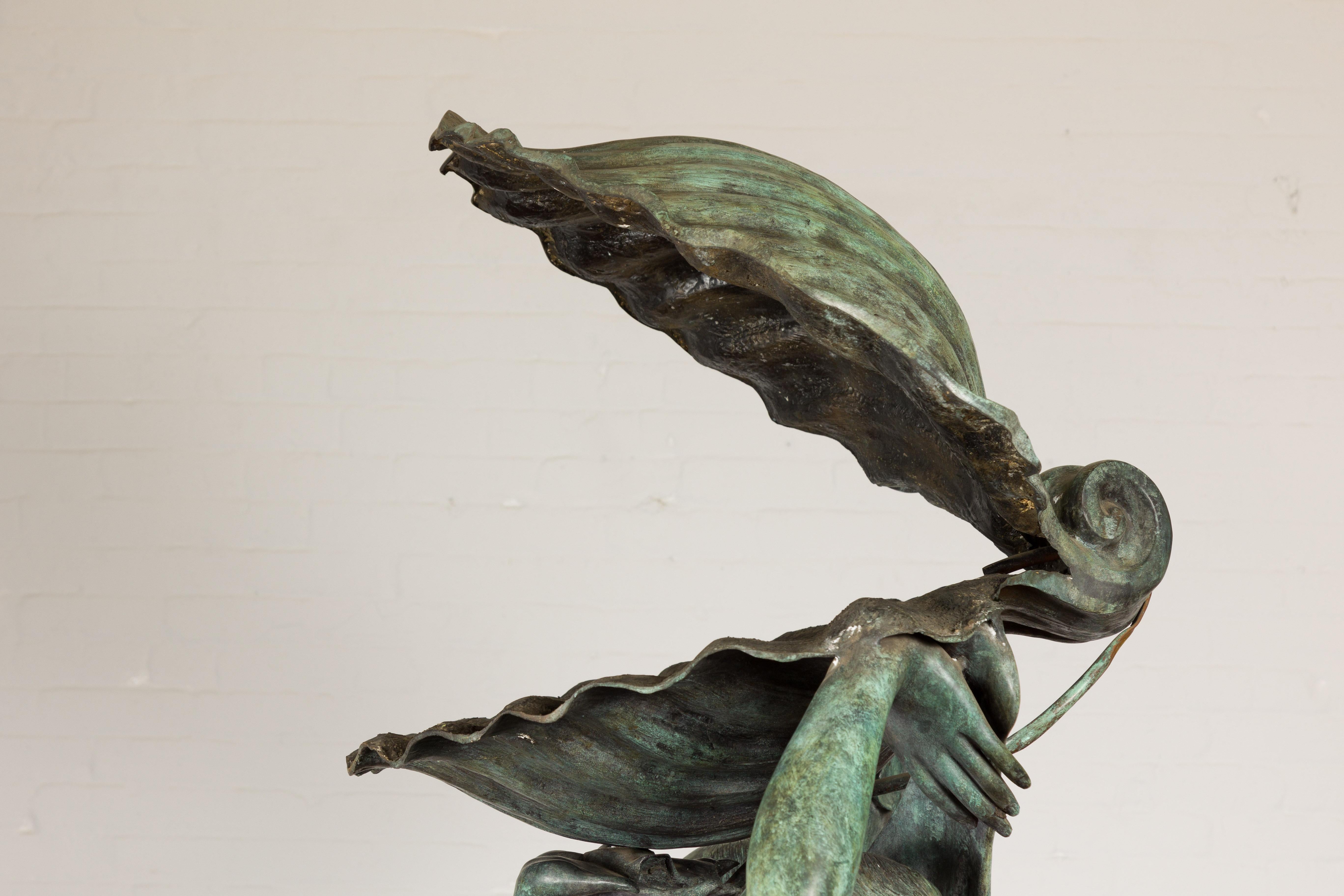 Bronze Greco Roman Inspired Fountain Depicting Three Nymphs Holding a ...