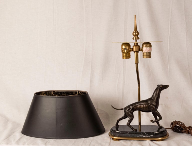 Bronze Greyhound Sculpture Lamp at 1stDibs
