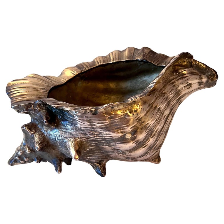 Bronze Grotto Conch Shell Planter or Jardiniere For Sale at 1stDibs