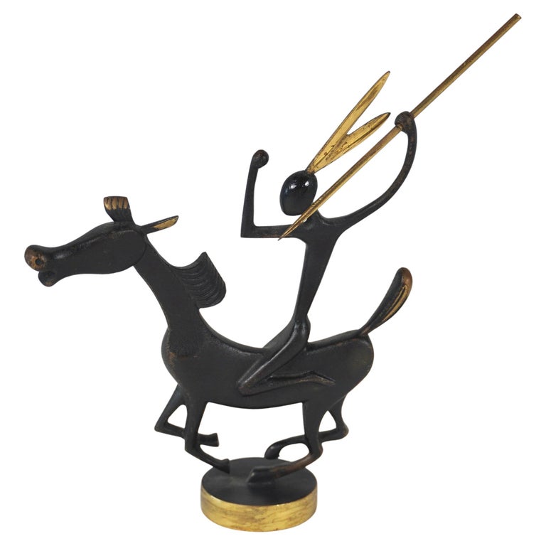 Bronze Hagenauer Figure on Horse For Sale at 1stDibs