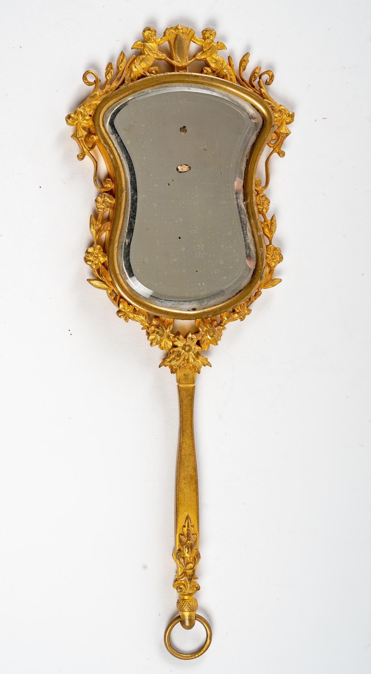 Bronze Hand Mirror, 19th Century For Sale at 1stDibs | golden hand mirror