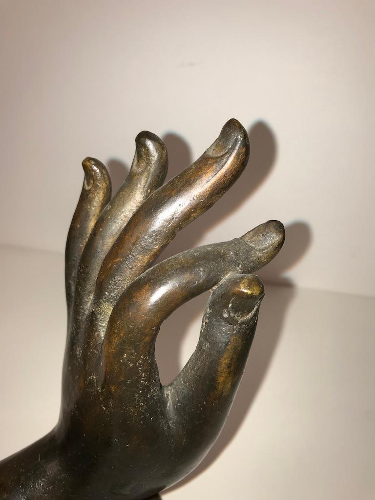 Bronze Hand of Buddha in the Vitarka Mudra at 1stDibs