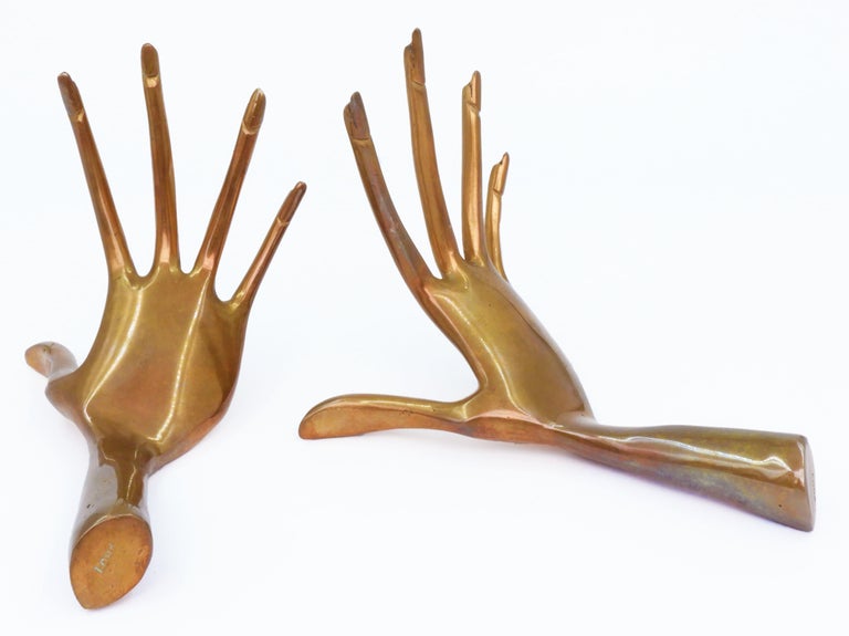 Bronze Hand Sculptures by French Artist Yves Lohe Signed For Sale at ...