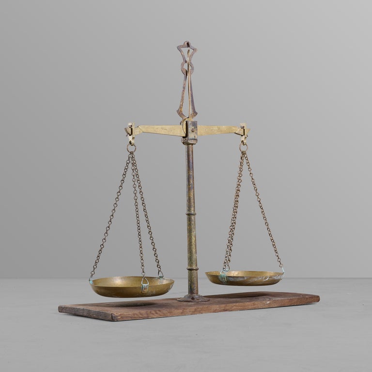 Bronze and Iron Two Arm Scale For Sale at 1stDibs