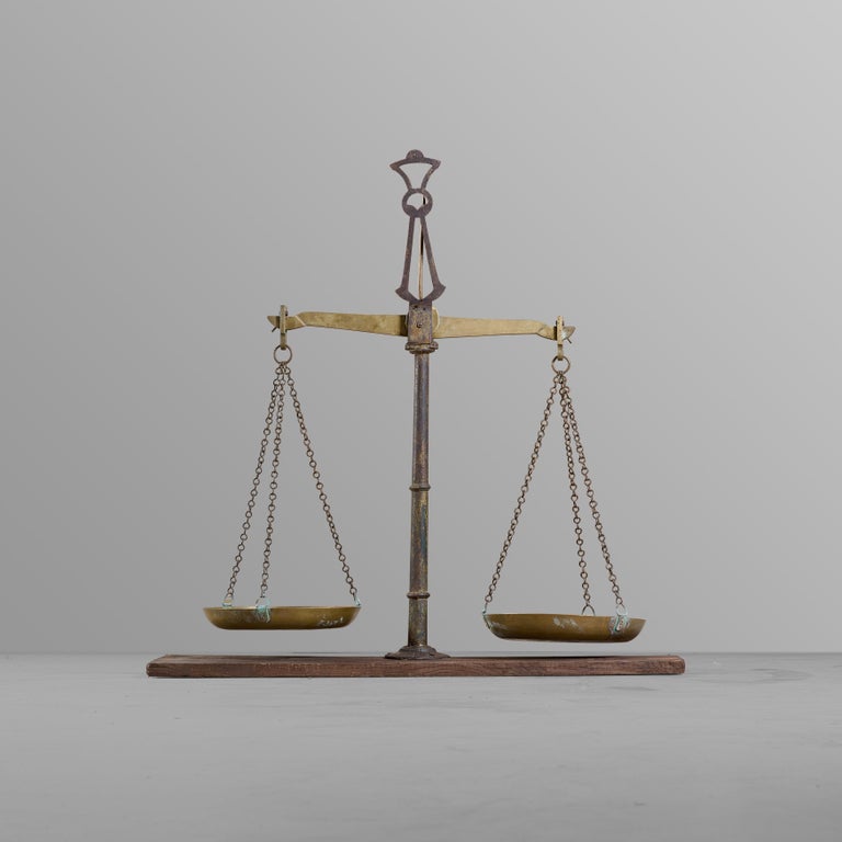 Bronze and Iron Two Arm Scale For Sale at 1stDibs